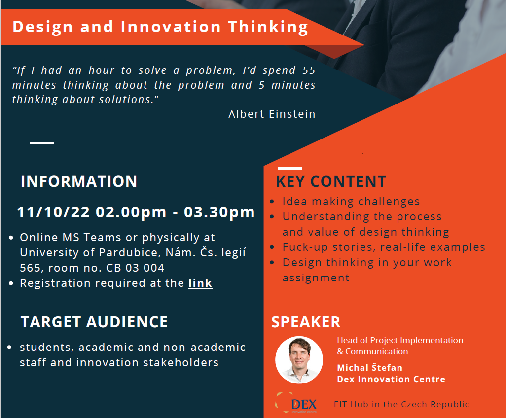 Workshop Design and Innovation Thinking | Univerzita Pardubice