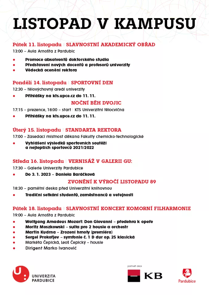 Listopadové akce v kampusu UPCE 2022 | Univerzita Pardubice